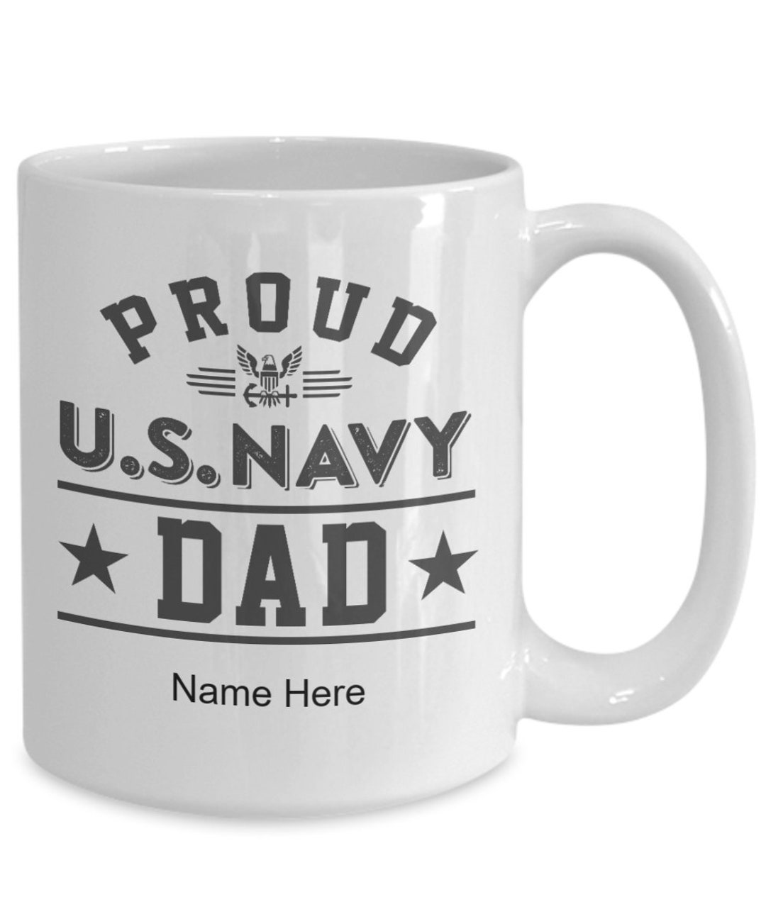 Personalized Proud US Navy Dad Coffee Mug, Miliary Dad Personalized ...