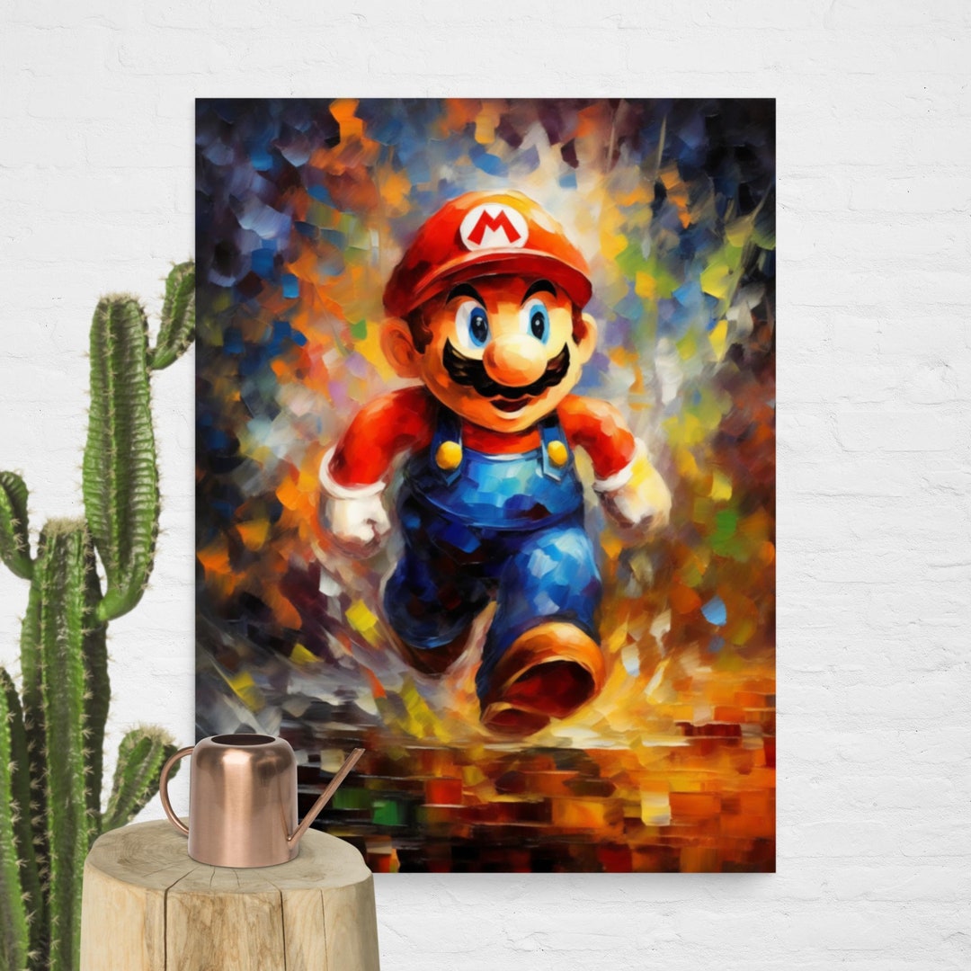 Mario Impressionist Style Painting - Etsy