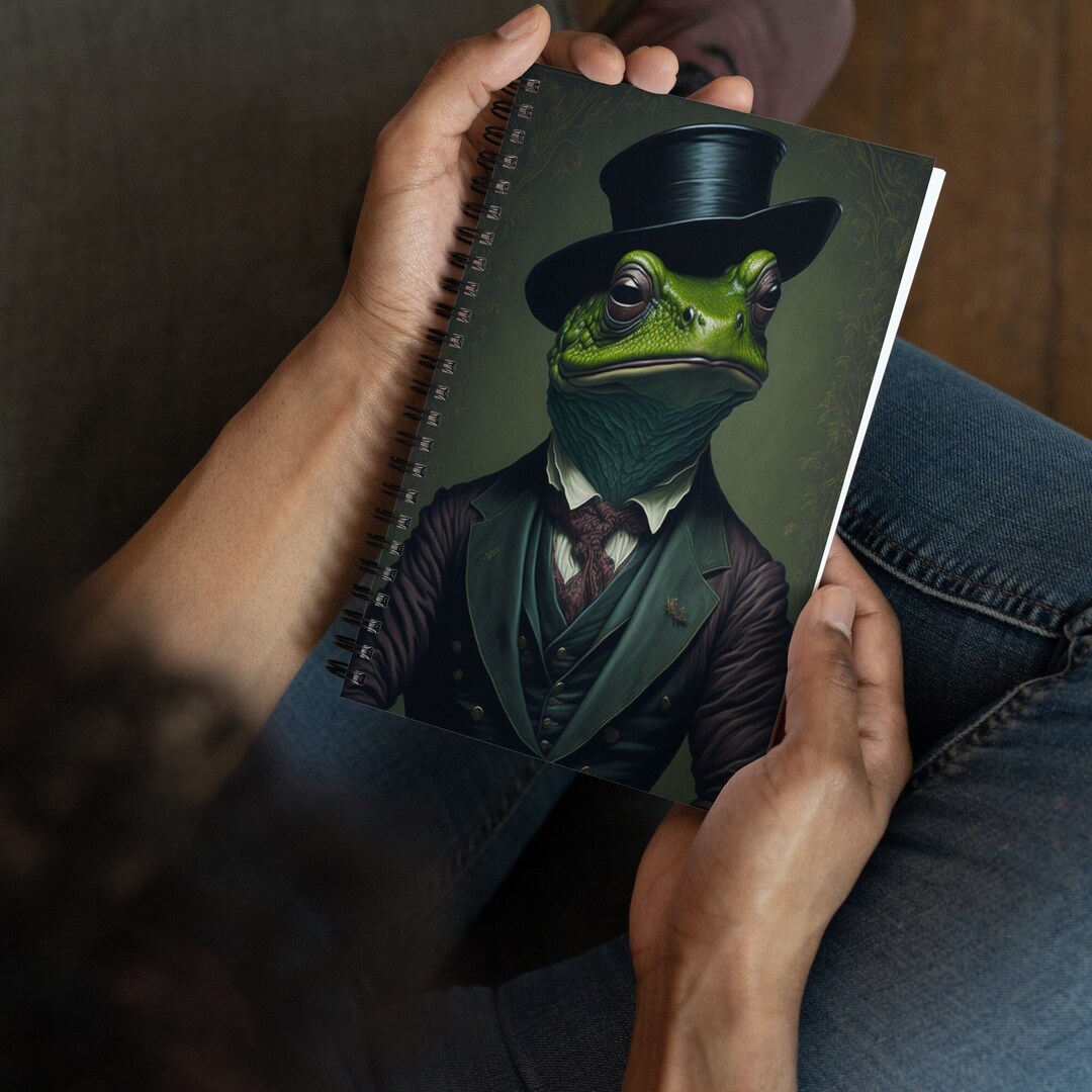 Vintage Frog in Dapper Attire: "leap of Elegance" Retro Chic Notebook ...