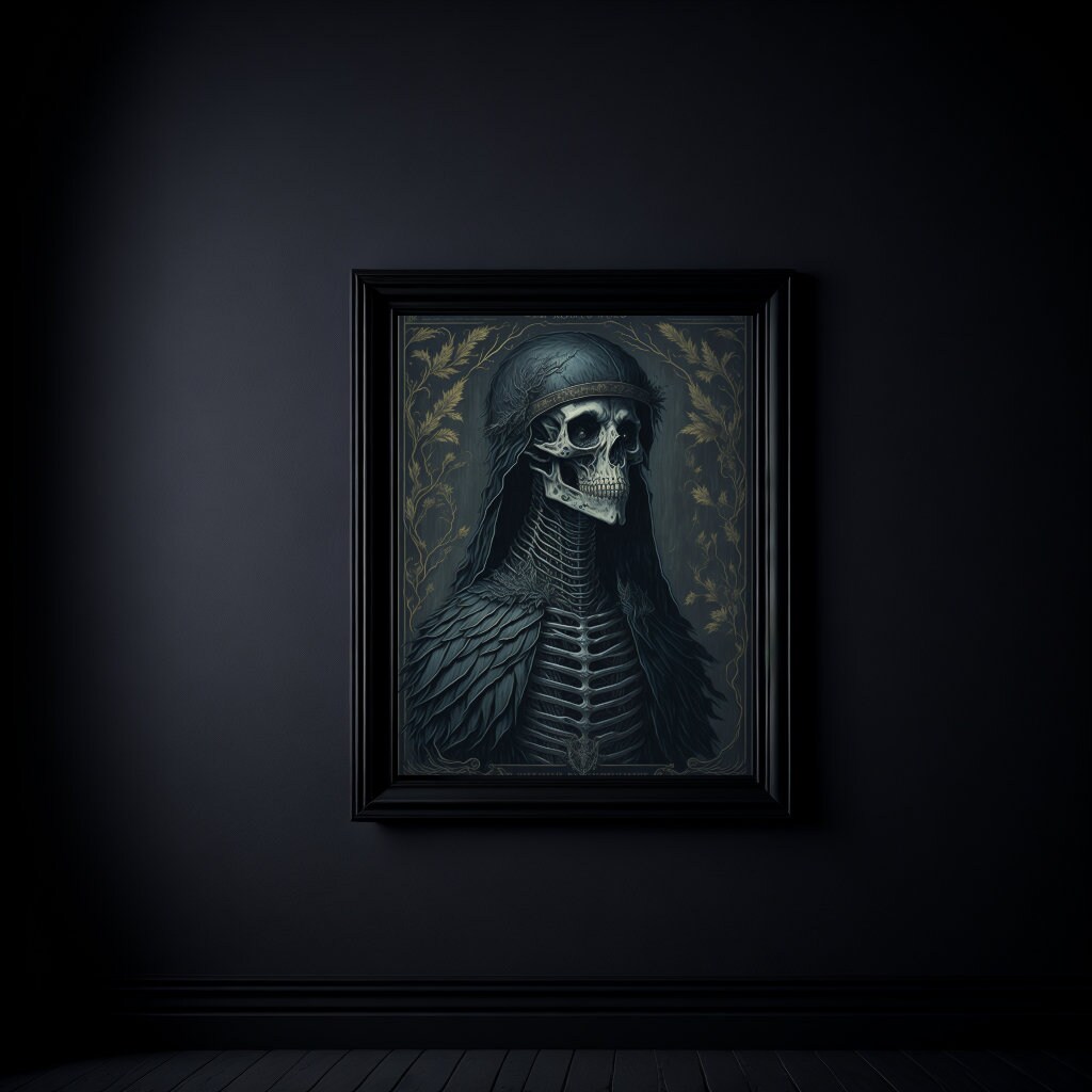 Mystic Skeleton: the Veiled Guardian Vintage Gothic Skeleton Portrait ...
