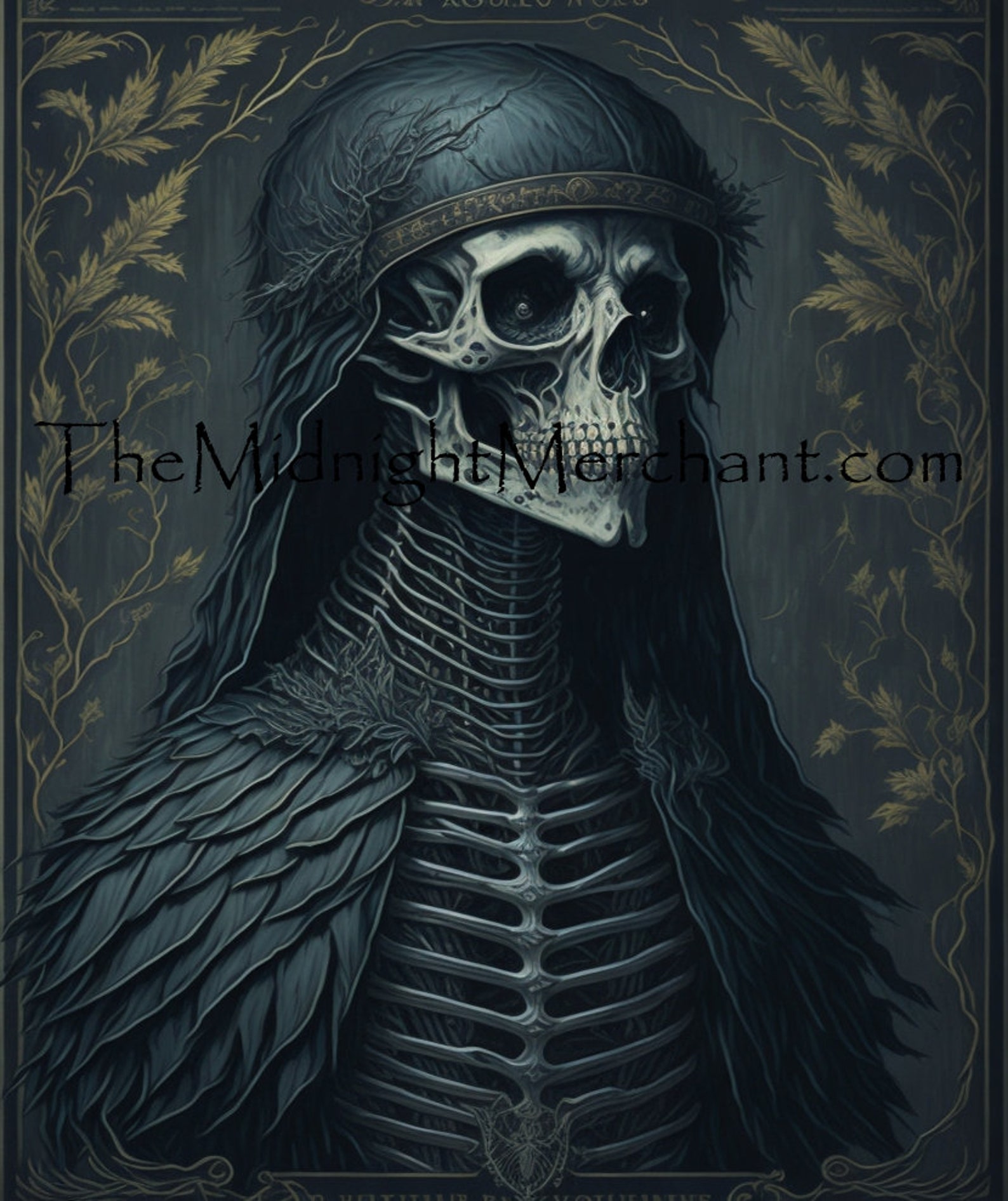 Mystic Skeleton: the Veiled Guardian Vintage Gothic Skeleton Portrait ...