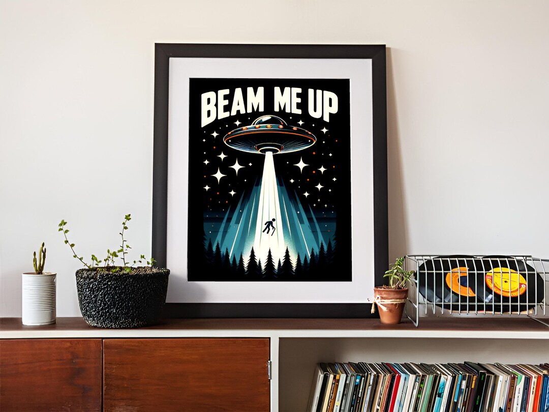 Vintage Retro, UFO Alien Abduction, Poster Art - Trendy Wall Art ...