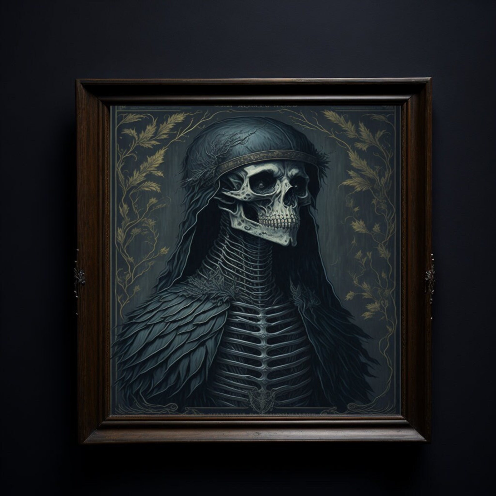 Mystic Skeleton: the Veiled Guardian Vintage Gothic Skeleton Portrait ...