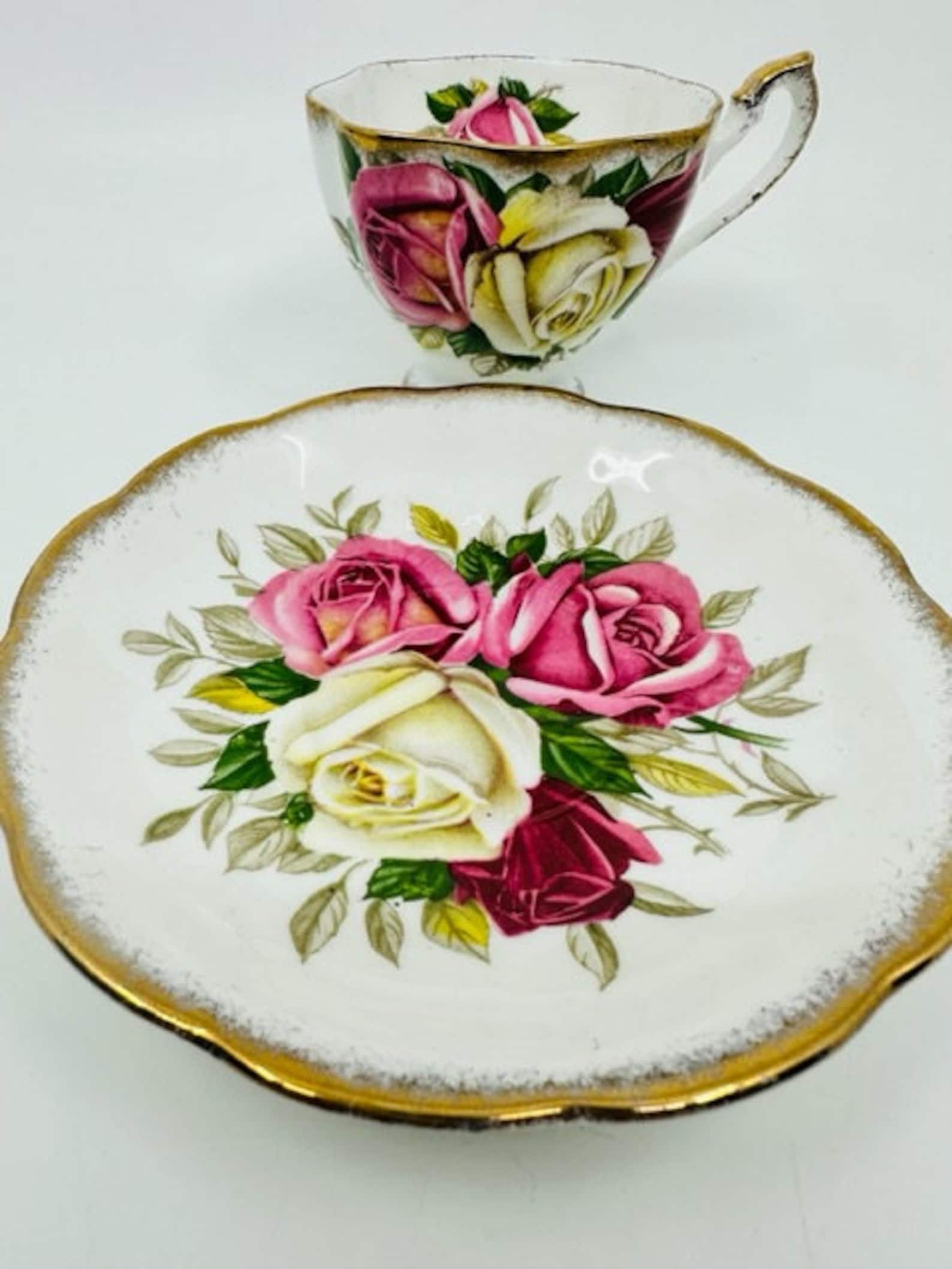 Queen Anne Lady Sylvia Teacup and Saucer Set - Etsy