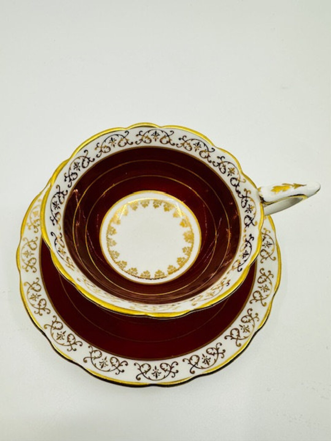 Royal Stafford Red With Gold Vintage Teacup and Saucer - Etsy