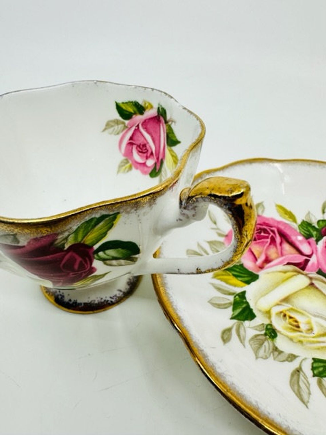 Queen Anne Lady Sylvia Teacup and Saucer Set - Etsy