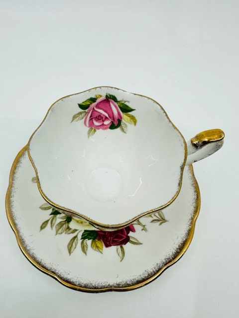 Queen Anne Lady Sylvia Teacup and Saucer Set - Etsy