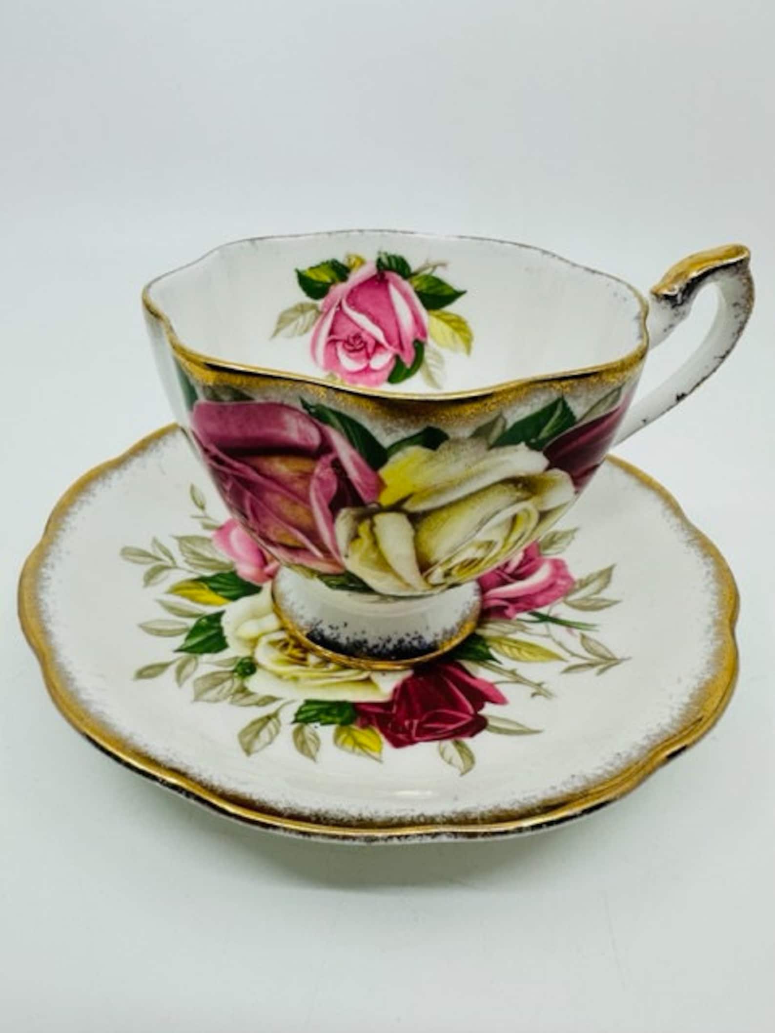Queen Anne Lady Sylvia Teacup and Saucer Set - Etsy