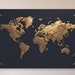 Gold and Blue World Map- | Wall Decor | Travel Decor | Homeschool Decor ...