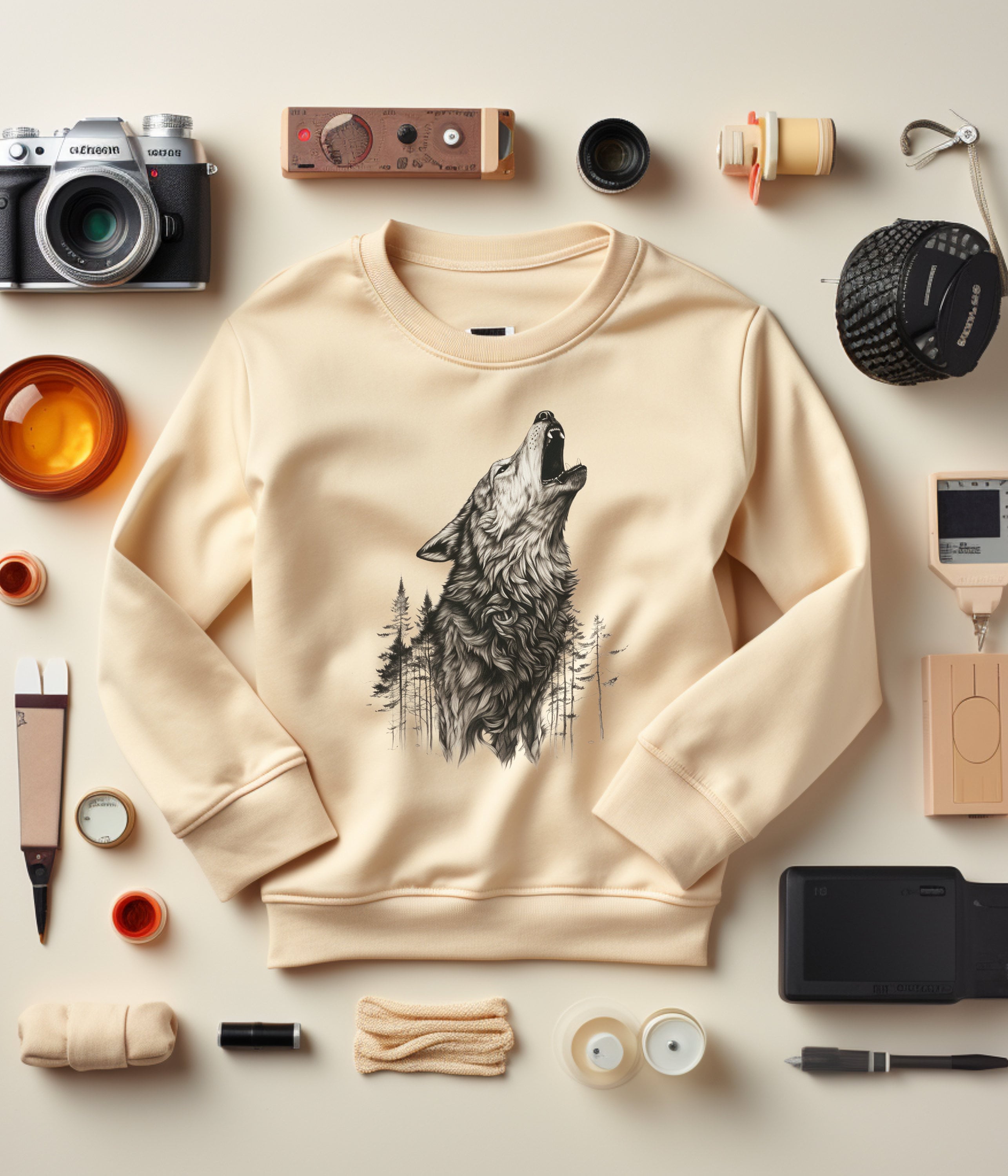 Wolf Sweatshirt, Howling Wolf, Tree Wolf, Wolf Lover Gift, Animal Lover Shirt, Dog Lover Shirt ...