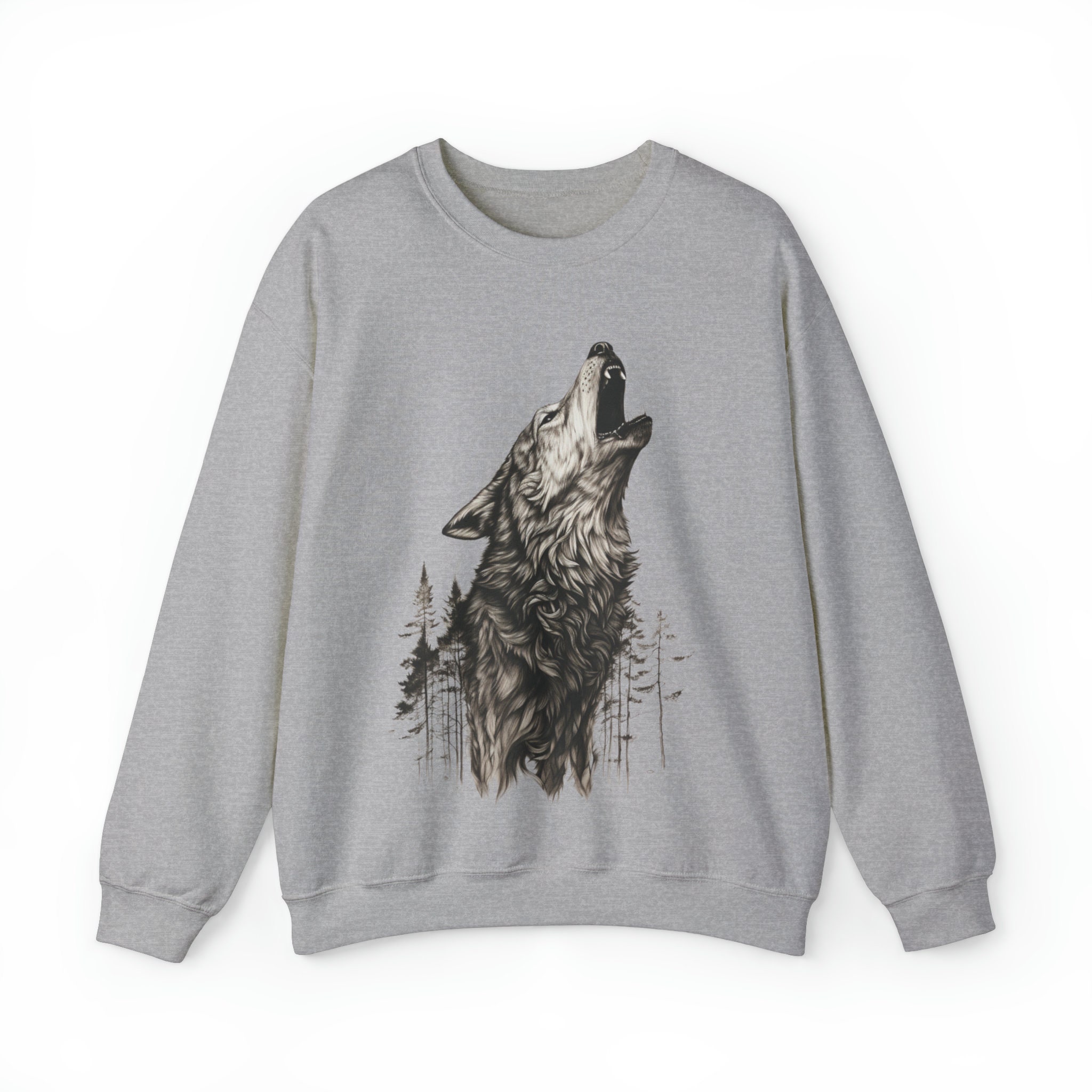 Wolf Sweatshirt, Howling Wolf, Tree Wolf, Wolf Lover Gift, Animal Lover Shirt, Dog Lover Shirt ...