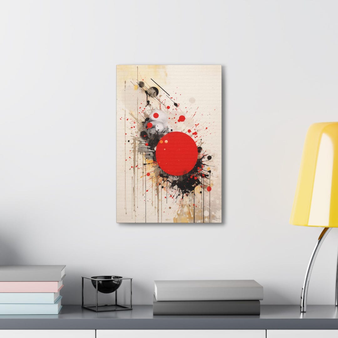 Japanese Red Dot V1- High Detail Canvas, Premium Wall Art Canvas, Gift ...