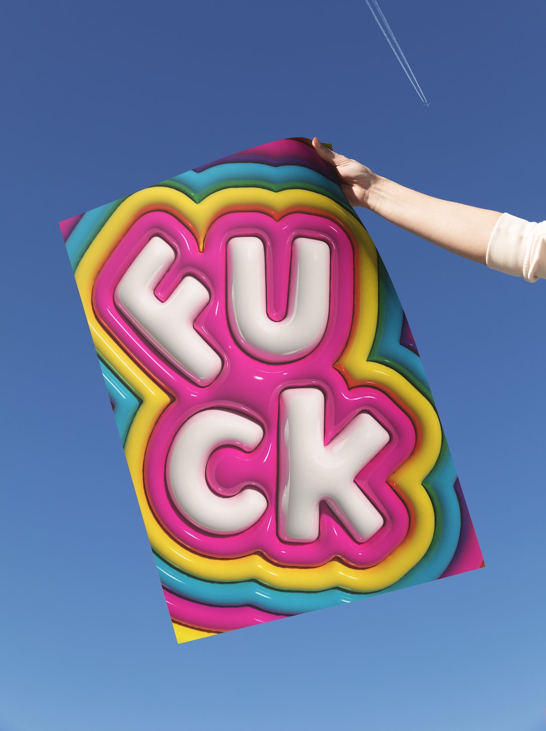 DIGITAL POSTER DOWNLOAD Fck Poster Colorful 3D Bold Wall Decor Trendy ...