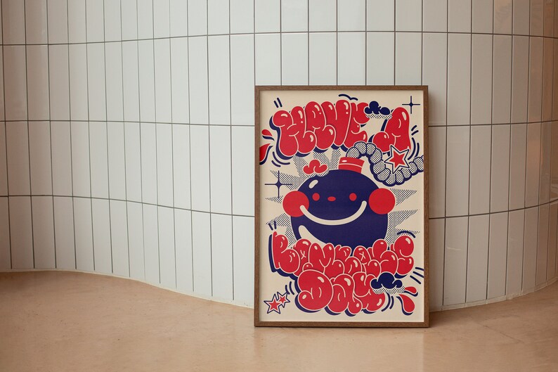 Have A Bomba Day Minimal Bold Wall Decor Trendy Aesthetic Funky Retro ...