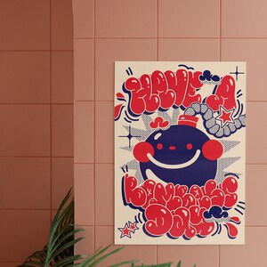 Have A Bomba Day Minimal Bold Wall Decor Trendy Aesthetic Funky Retro ...