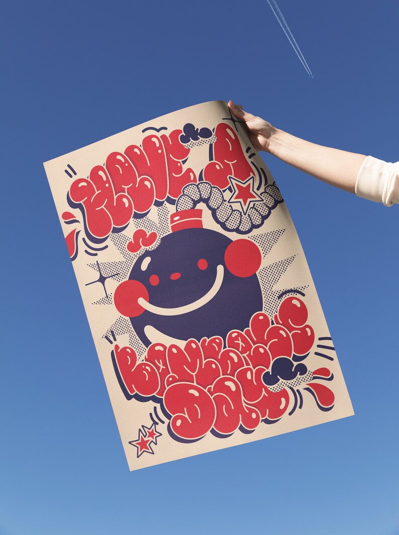 Have A Bomba Day Minimal Bold Wall Decor Trendy Aesthetic Funky Retro ...