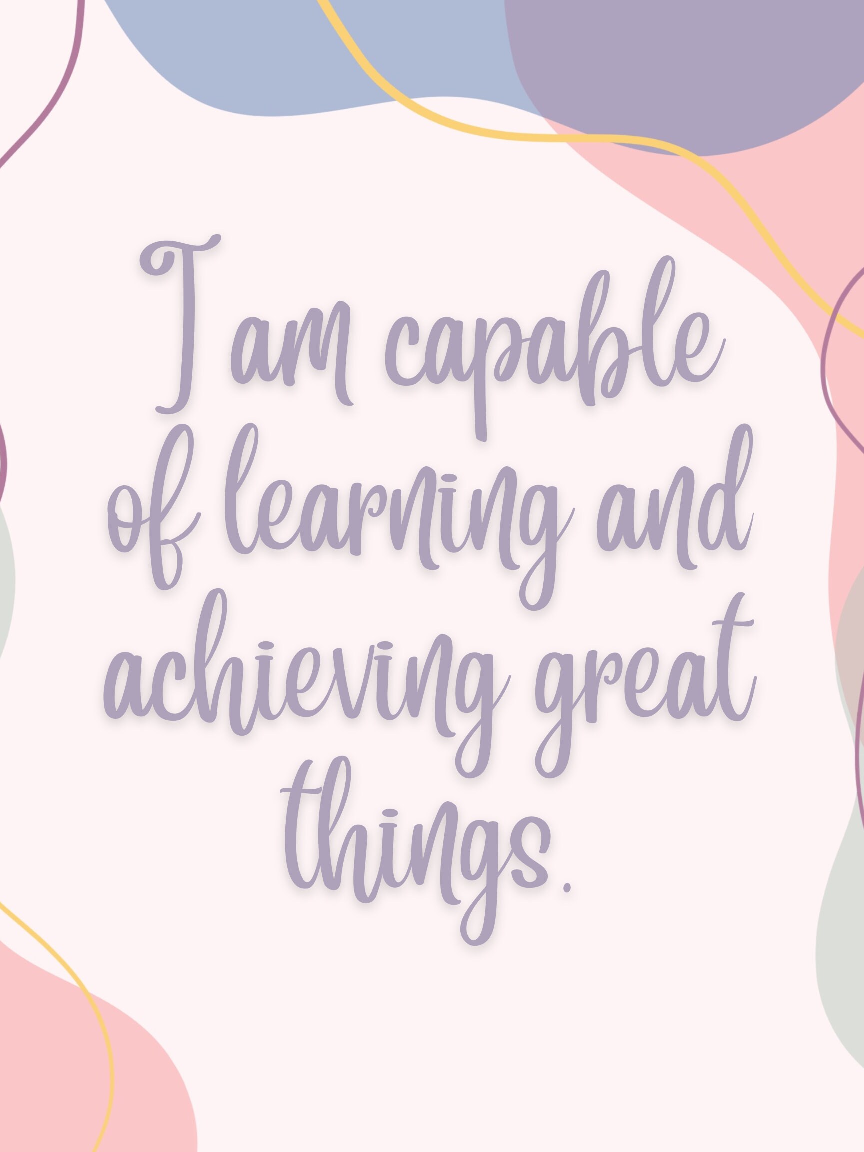 Positive Affirmations for Students Digital Poster Set (10 Digital ...