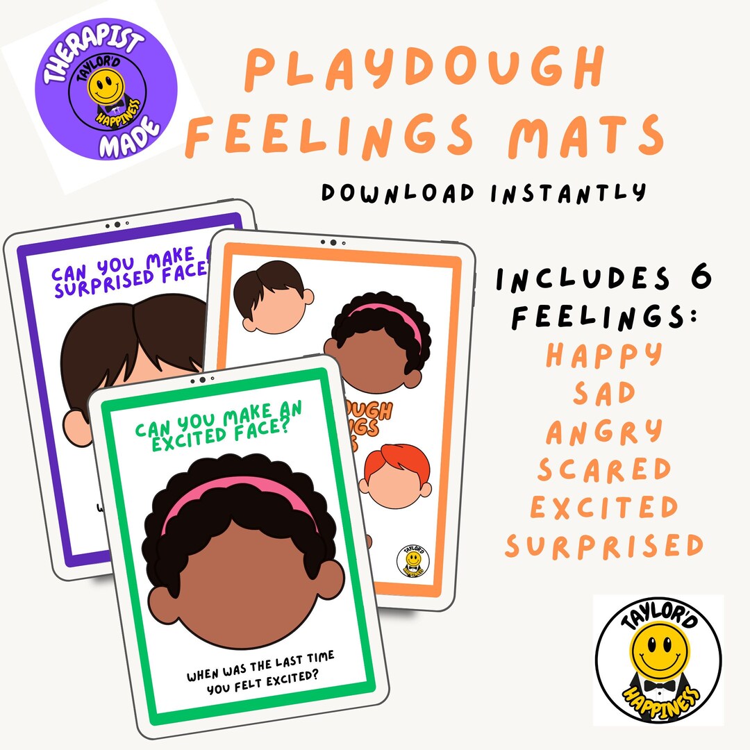 Feelings Playdough Mats - Etsy
