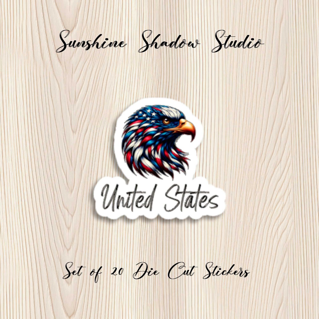 United States Die Cut Stickers Set of 20 - Etsy