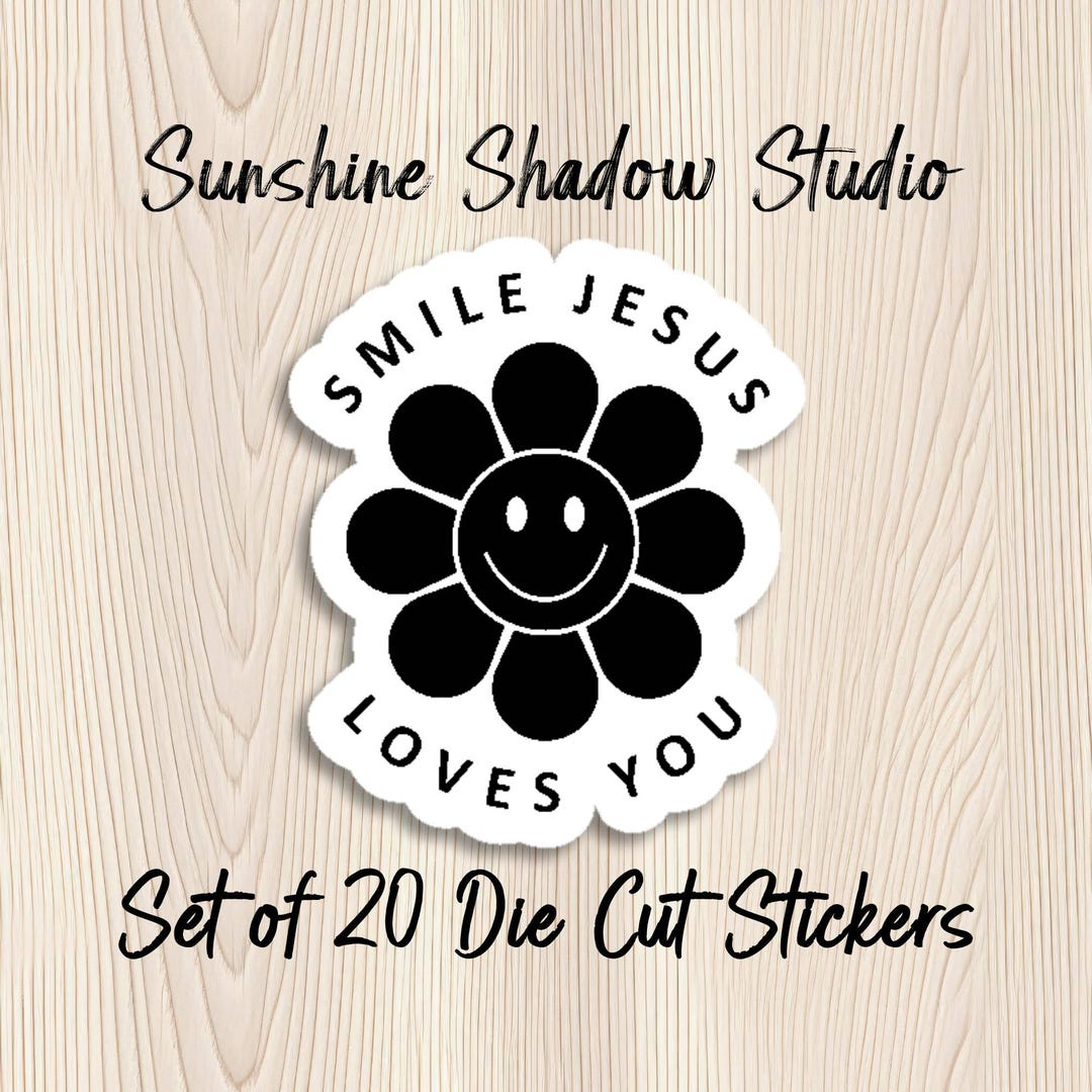 Smile, Jesus Loves You Die Cut Sticker Flakes - Set of 20 - Etsy