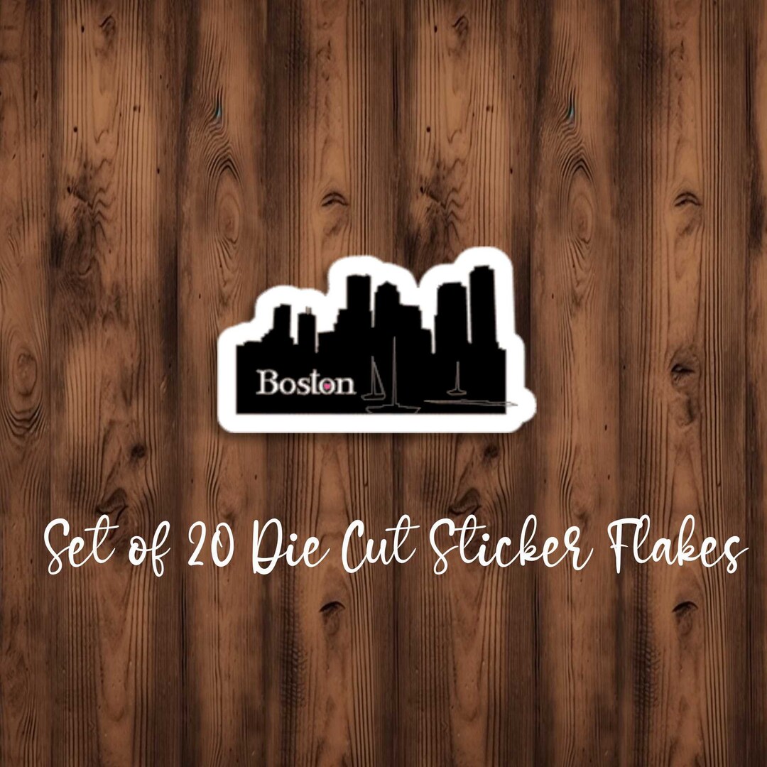Boston Skyline Die Cut Sticker Flakes Set of 20 - Etsy