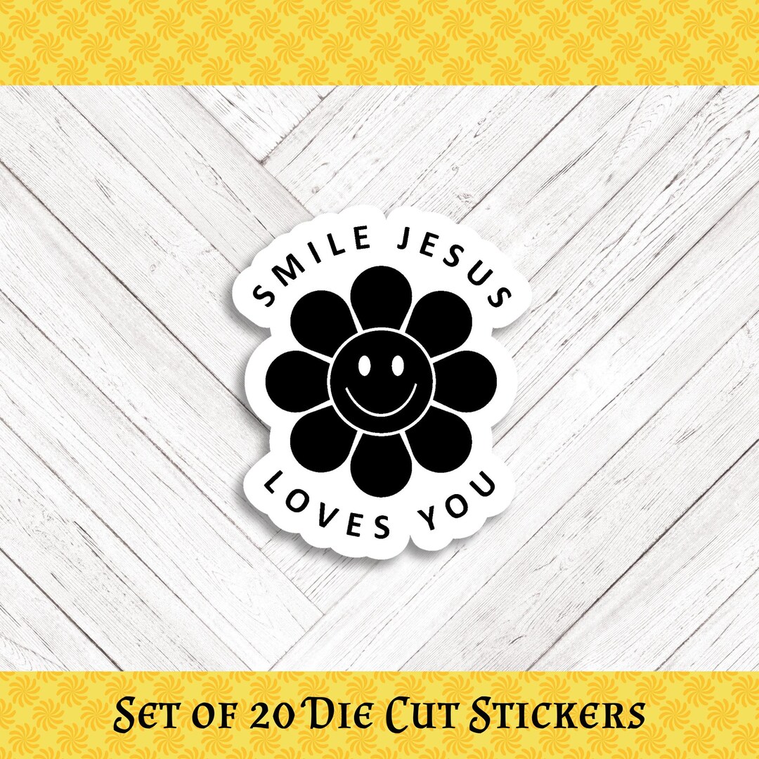 Religious Die Cut Crafting Stickers: Smile, Jesus Loves You - Set of 20 ...