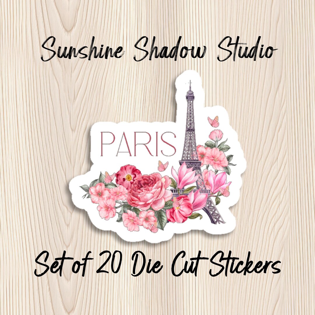 Paris Eiffel Tower Die Cut Sticker Set - 20 Stickers - Uplifting ...