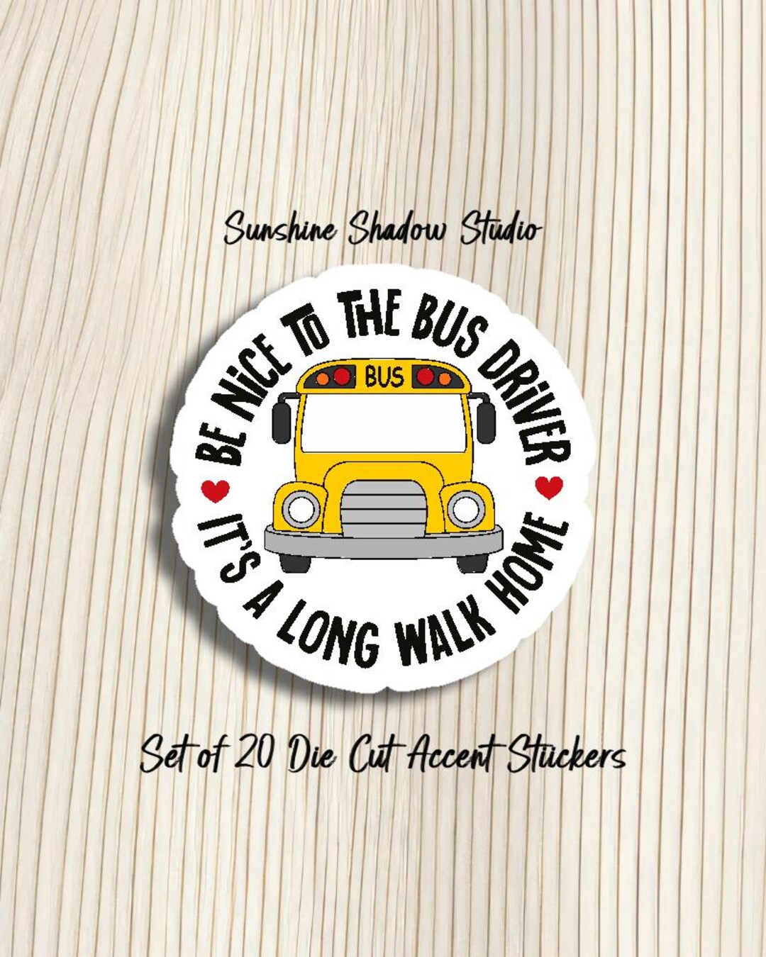 School Bus Driver Die Cut Stickers - Set of 20 - Etsy