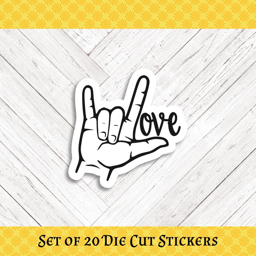 ASL LOVE Die Cut Stickers: Crafting, Happy Mail & Scrapbooking (1 ...