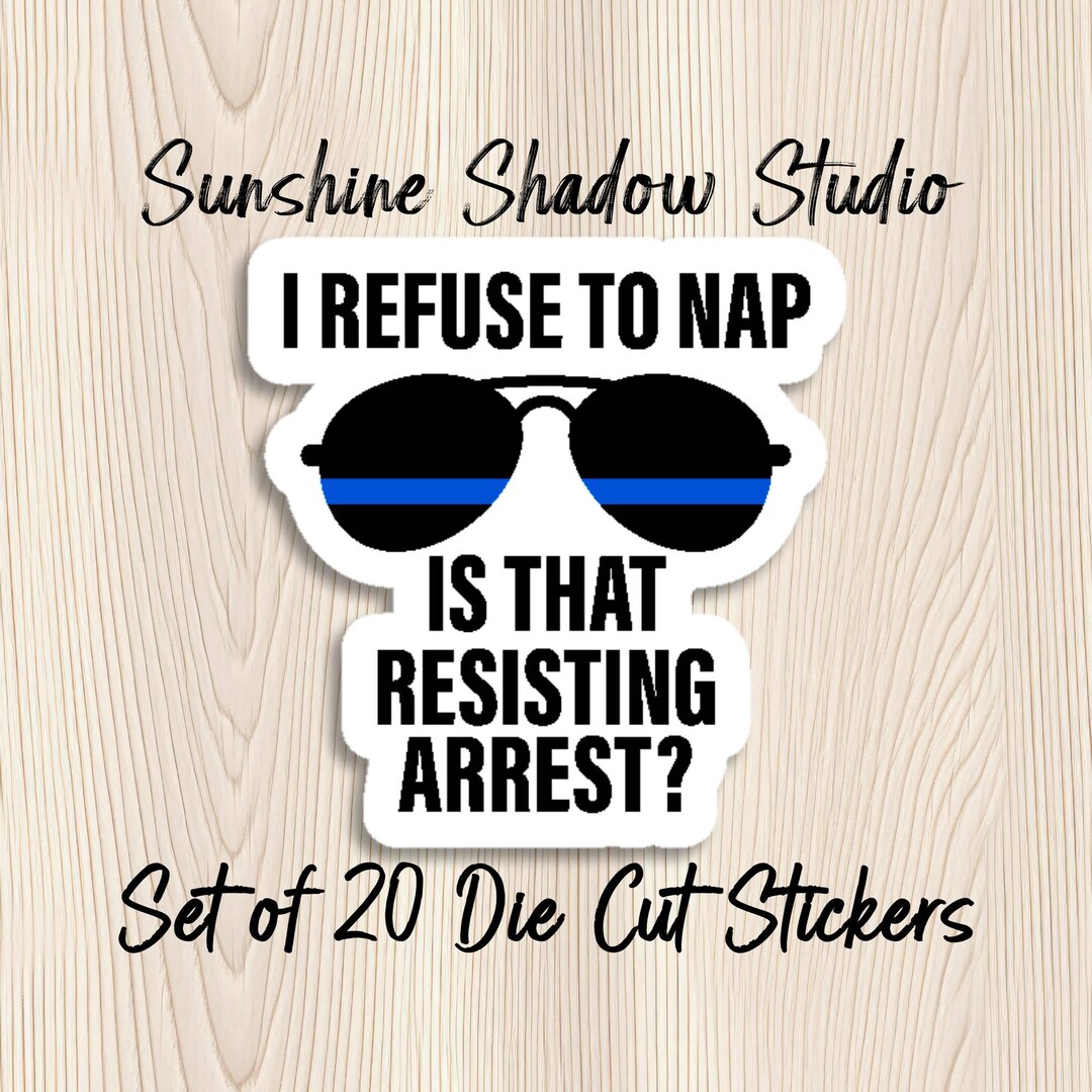 Humorous Resisting Arrest Pun Die Cut Sticker Flakes - Set of 20 - Etsy