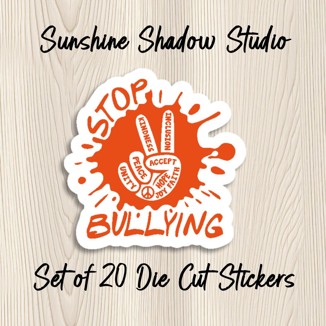 Stop Bullying Die Cut Stickers Set of 20 - Etsy