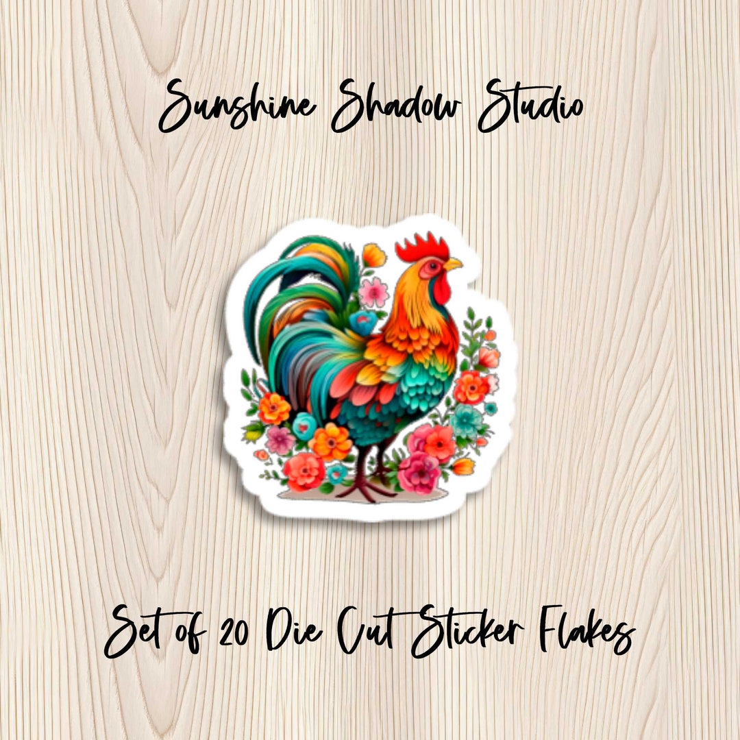 Colorful Rooster Die Cut Stickers Set of 20 - Etsy