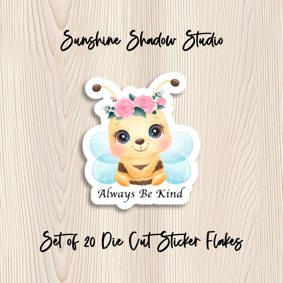 Be Kind Bee Die Cut Stickers Set of 20 - Etsy