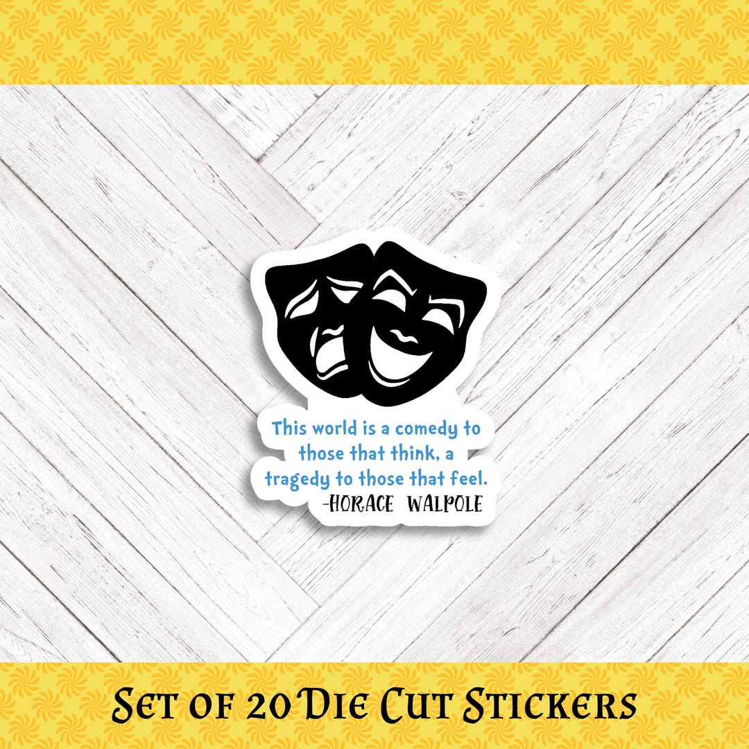 Comedy & Tragedy Mask Die Cut Sticker Set - 20 Stickers - Etsy