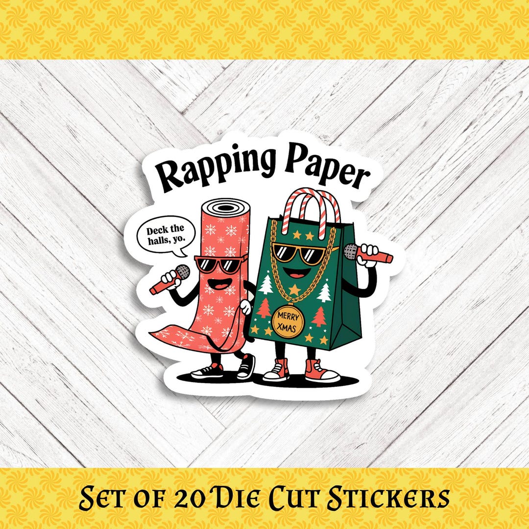 Rapping Paper Die Cut Stickers (1 Design - Set of 20) - Etsy