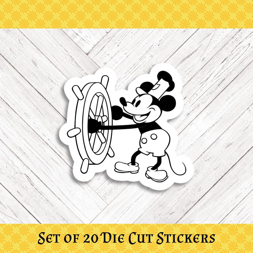 Iconic Steamboat Willie Die Cut Stickers (1 Design - Set of 20) - Etsy