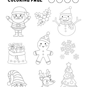 CHRISTMAS COLORING BOOK Santa Claus Snowman Reindeer Decorations ...