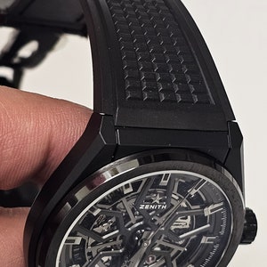 Zenith Skeletonized Mens Black Ceramic and Silicone Rubber Strap ...