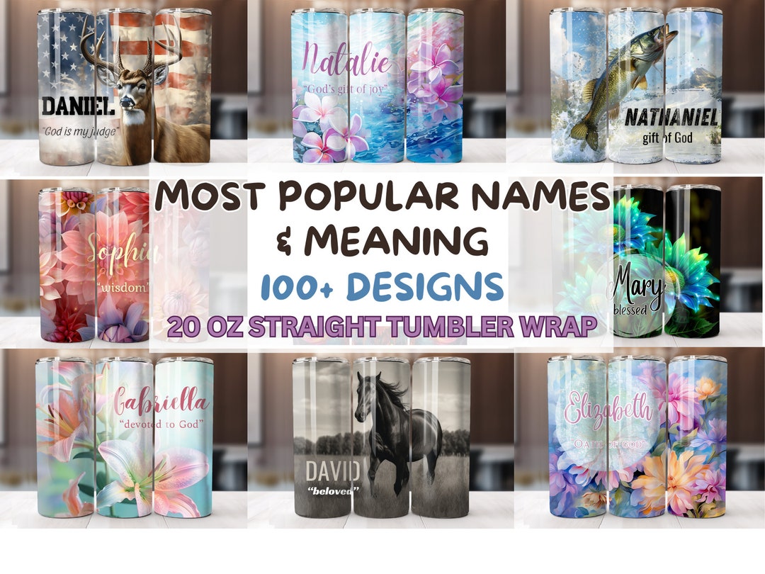 Popular Names & Meaning Tumbler Wrap PNG, 20oz Tumbler Sublimation ...