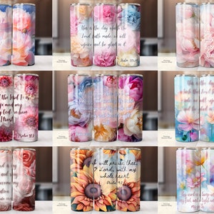 50 Bible Citations 20oz Tumbler Sublimation Design Bundle, Motivational ...