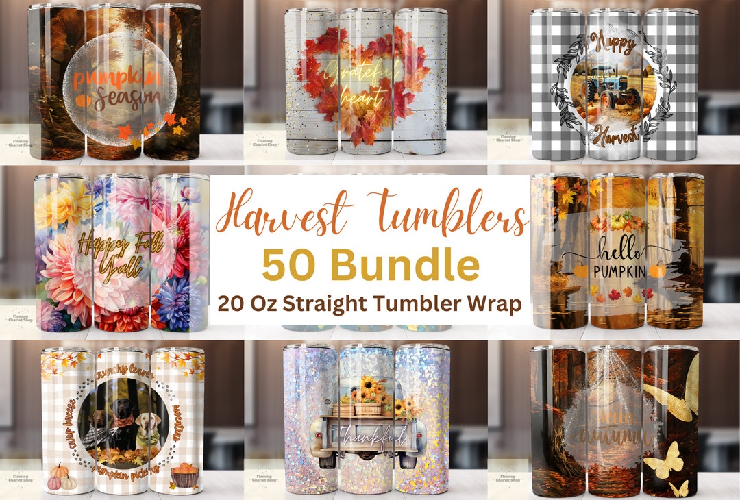 50 Harvest 20oz Tumbler Sublimation Design Bundle, Digital Download PNG ...