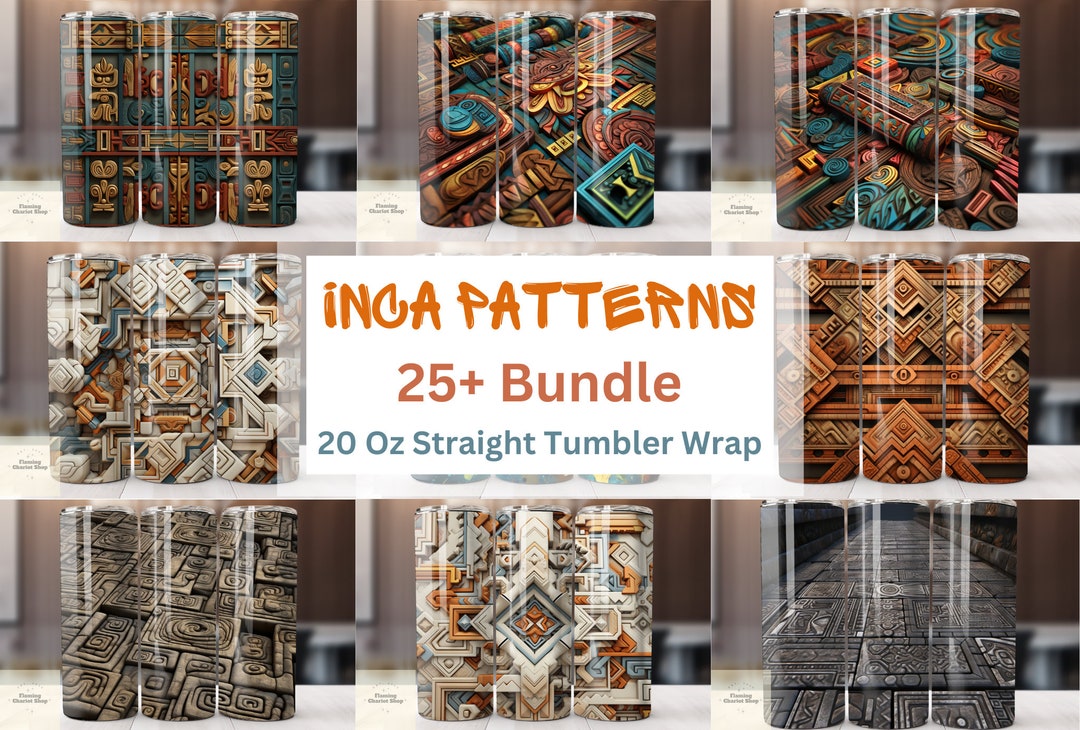 Inca Patterns Tumbler Wrap PNG Bundle, Inca Tumbler Sublimation 20 Oz ...
