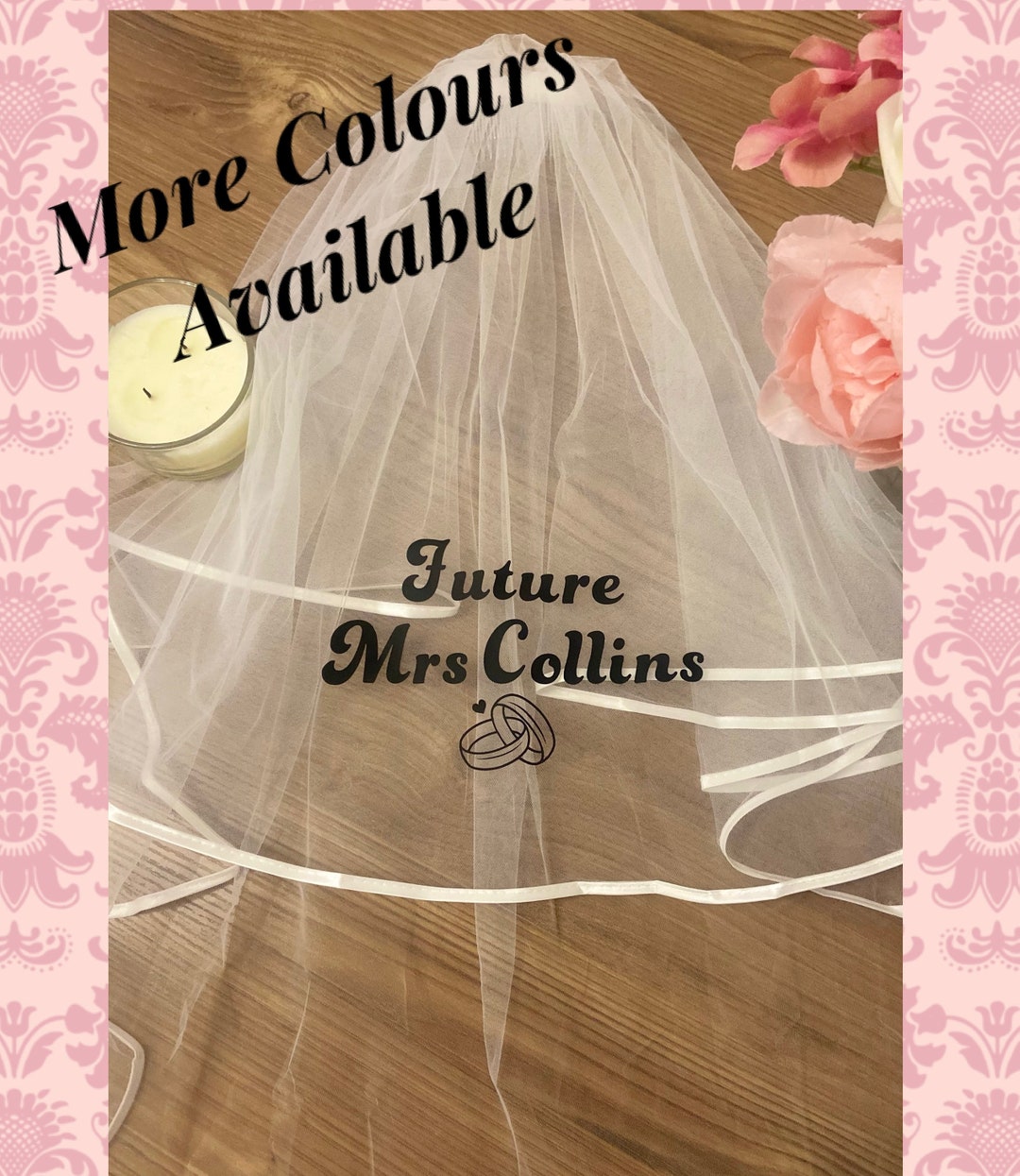 Personalised Future Mrs… Bride to Be. Wedding Veil. Hen Party. Wedding ...