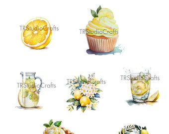 Lemons Watercolor Clipart Png 26 Transparent Pngs Summer - Etsy