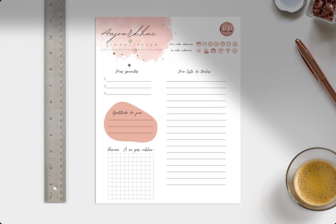 Feuille De Planification Journalière Imprimable Motif - Etsy