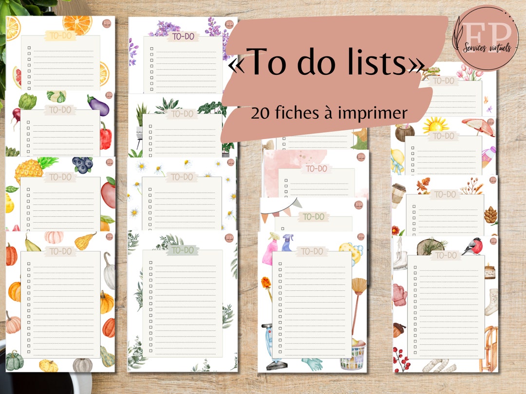 Printable “to Do List” Sheets With Various Themes - Etsy