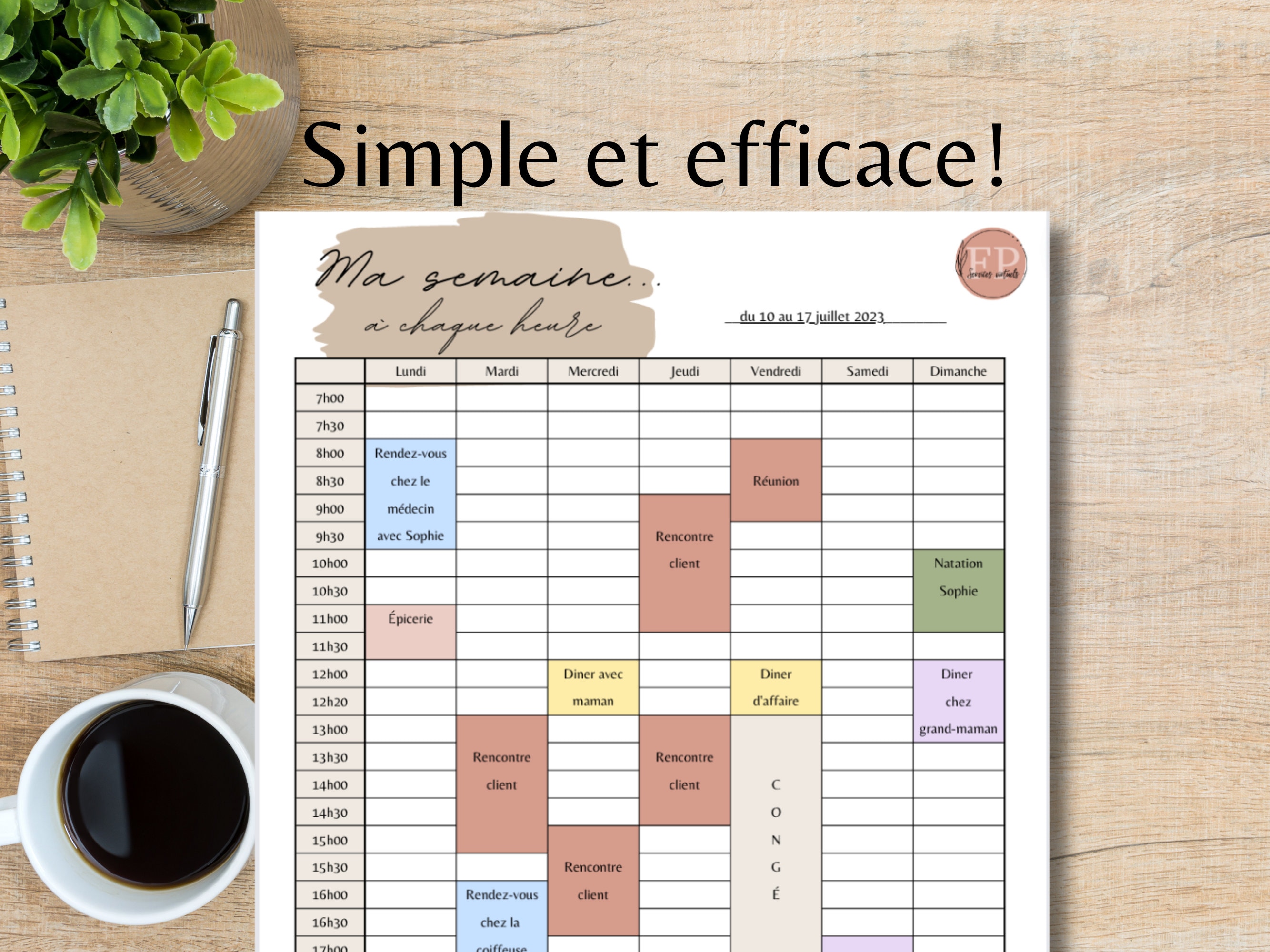 French Printable Week Planner - Etsy