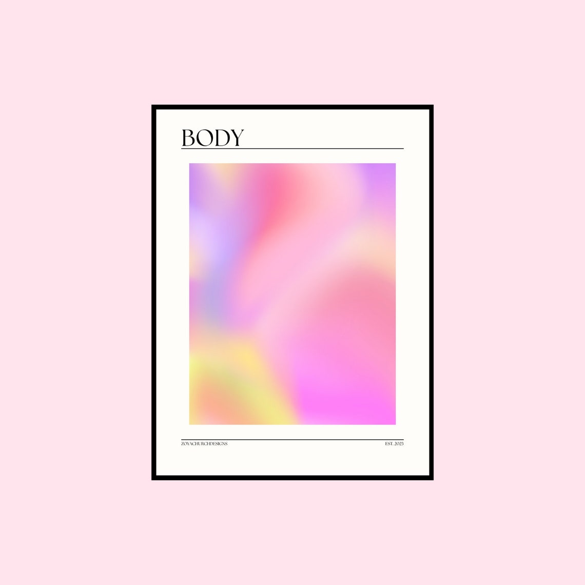 Pink Aura Posters Bedroom Decor Aesthetic Wall Decor Trendy Colorful ...