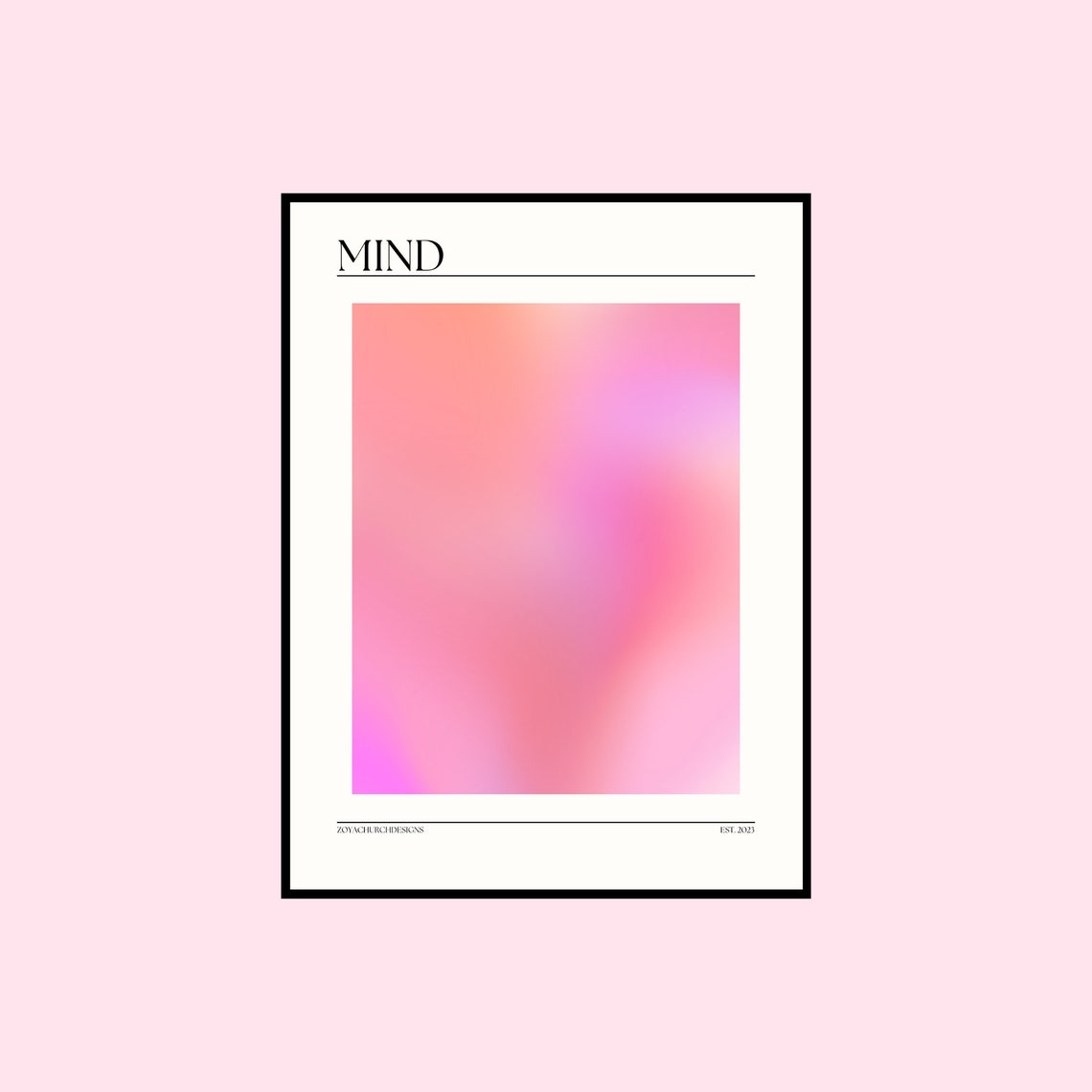 Pink Aura Posters Bedroom Decor Aesthetic Wall Decor Trendy Colorful ...