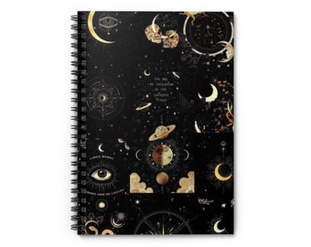 Manifest It Motivational Celestial Spiral Notebook Ruled Line - Etsy